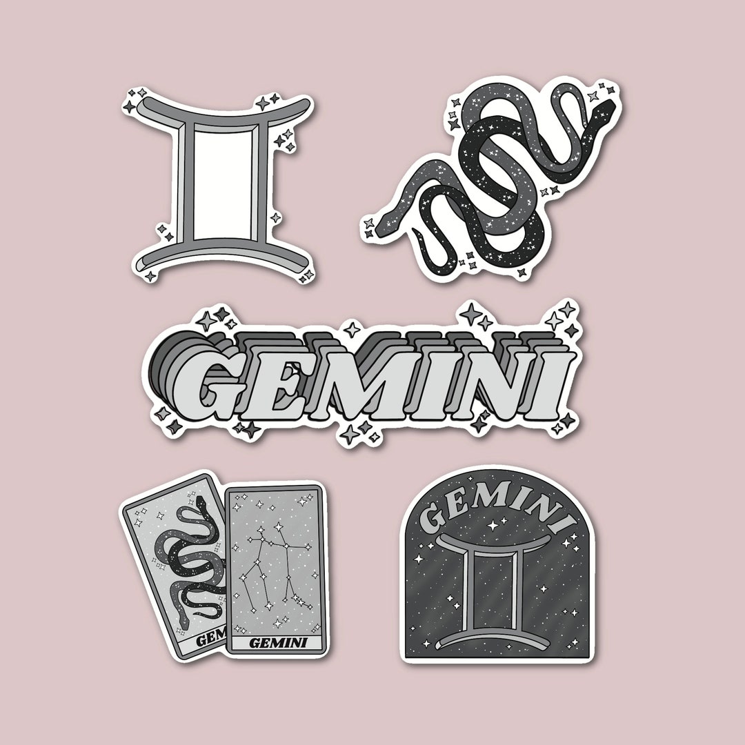 Gemini Zodiac Sticker, Snake Stickers, Tarot Sticker, Astrology Sticker ...
