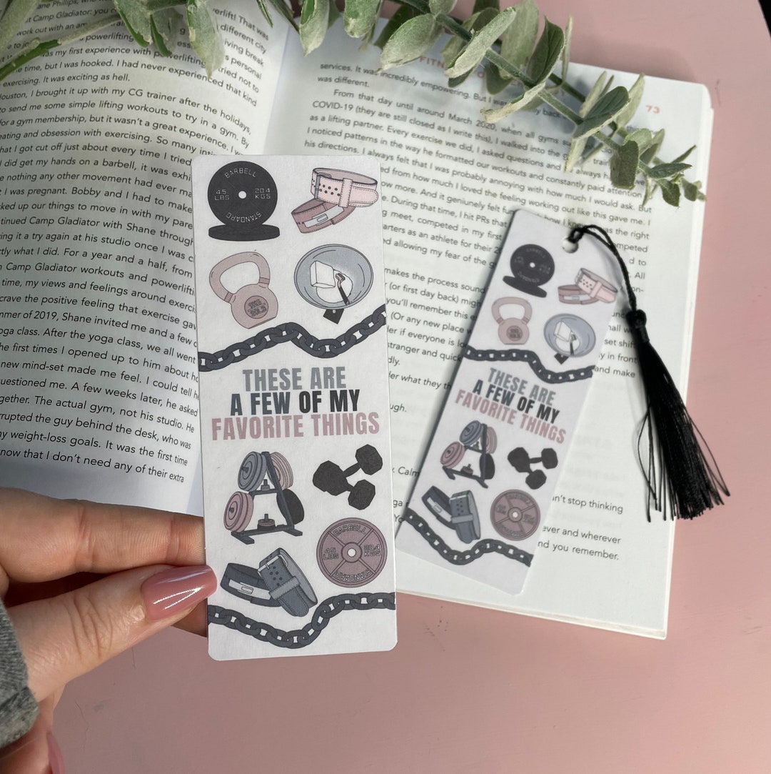 Powerlifting Favorite Things Bookmark With Tassel, Book Lover Gift, Gym ...