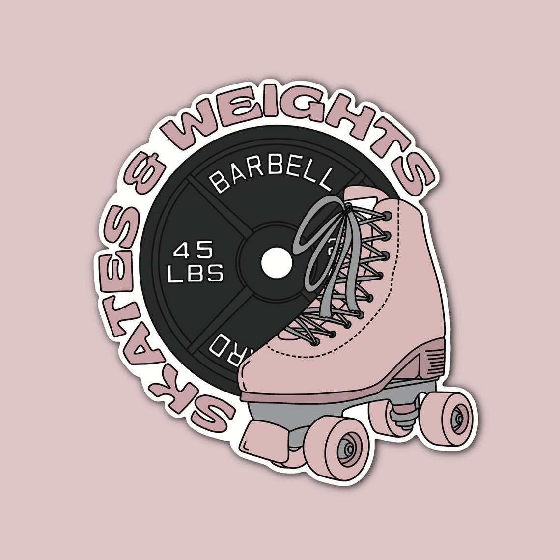 Skates & Weights Sticker, Powerlifting Sticker, Weightlifting Sticker ...