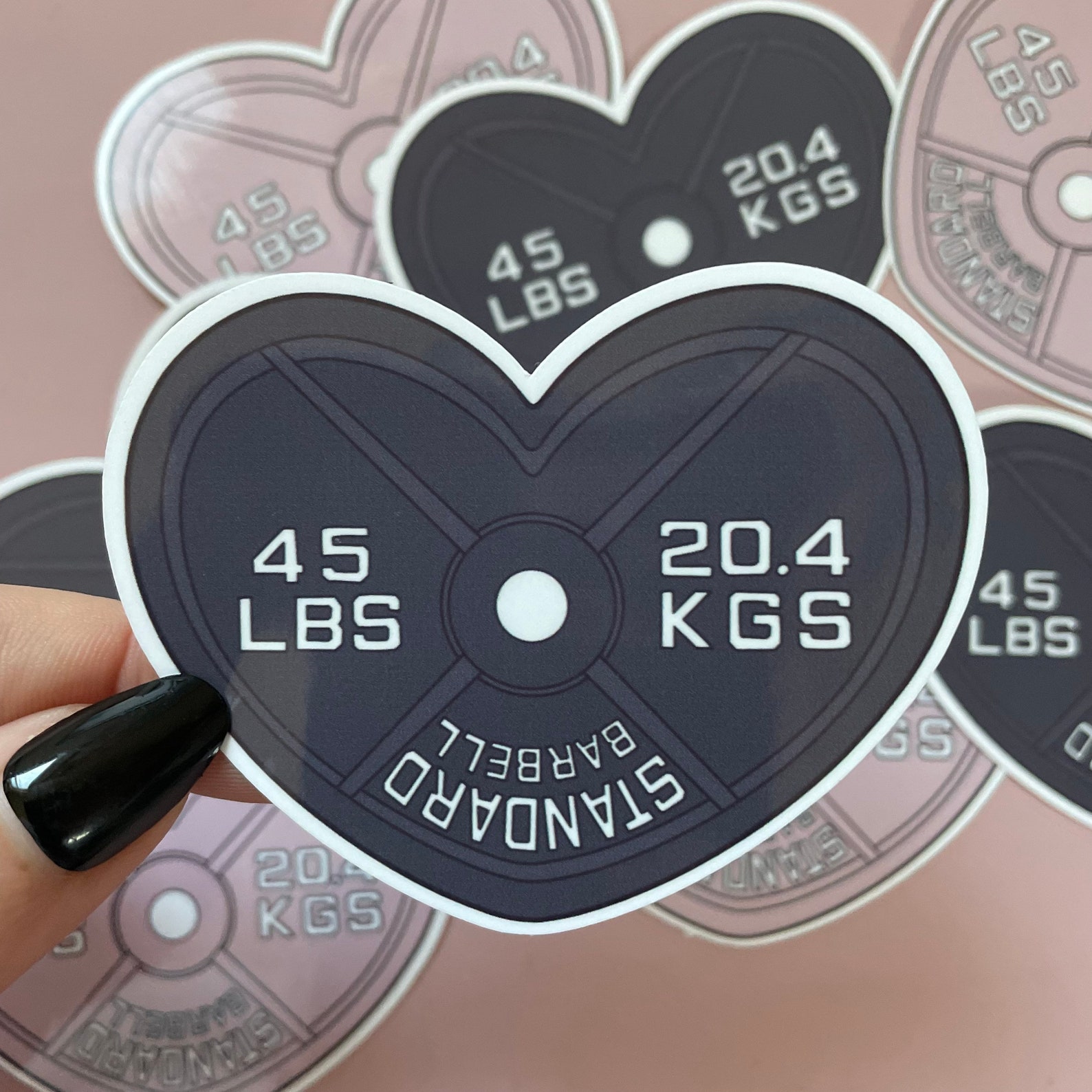 Heart Shaped 45lb Plate Sticker, Powerlifting Sticker, Weightlifting ...