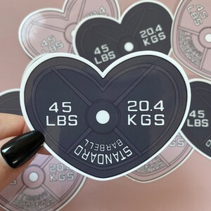 Heart Shaped 45lb Plate Sticker, Powerlifting Sticker, Weightlifting ...