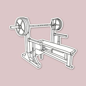 Bench Press Powerlifting Sticker, Gym Sticker, Weightlifting Sticker ...