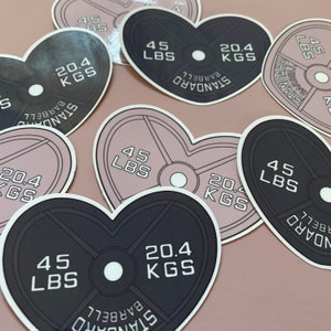 Heart Shaped 45lb Plate Sticker, Powerlifting Sticker, Weightlifting ...
