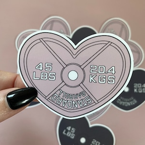 Heart Shaped 45lb Plate Sticker, Powerlifting Sticker, Weightlifting ...