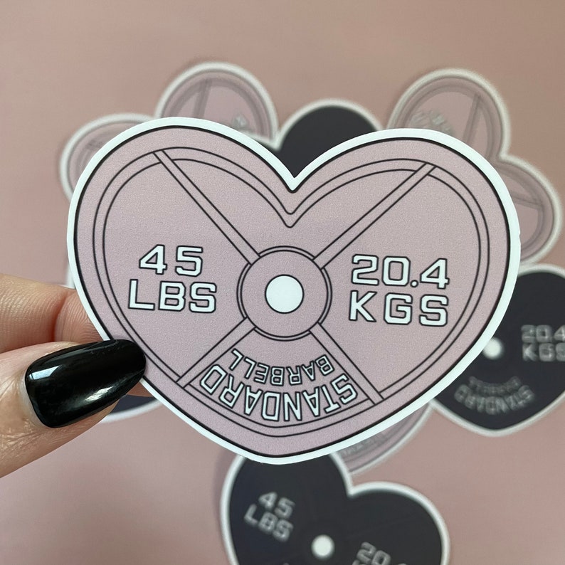 Heart Shaped 45lb Plate Sticker, Powerlifting Sticker, Weightlifting ...