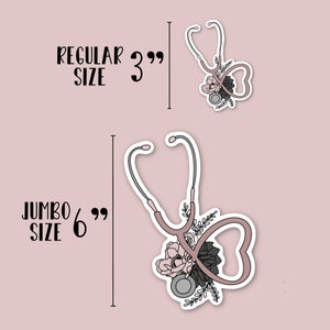 Stethoscope With Flowers Sticker, Nurse Sticker, Doctor Sticker ...