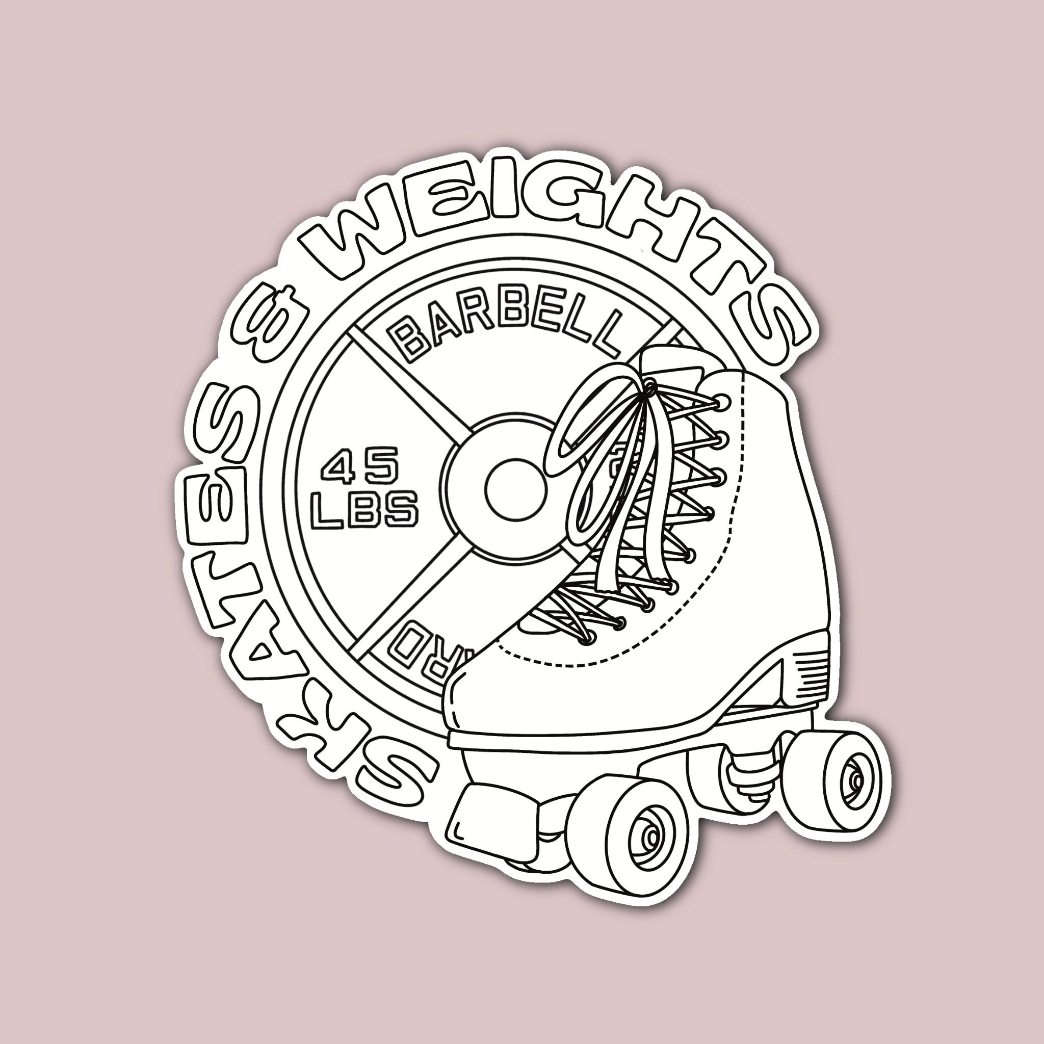 Skates & Weights Sticker, Powerlifting Sticker, Weightlifting Sticker ...