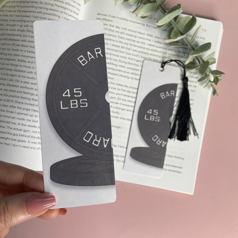 Black 45lb Plate Laminated Bookmark With Tassel Book Lover - Etsy