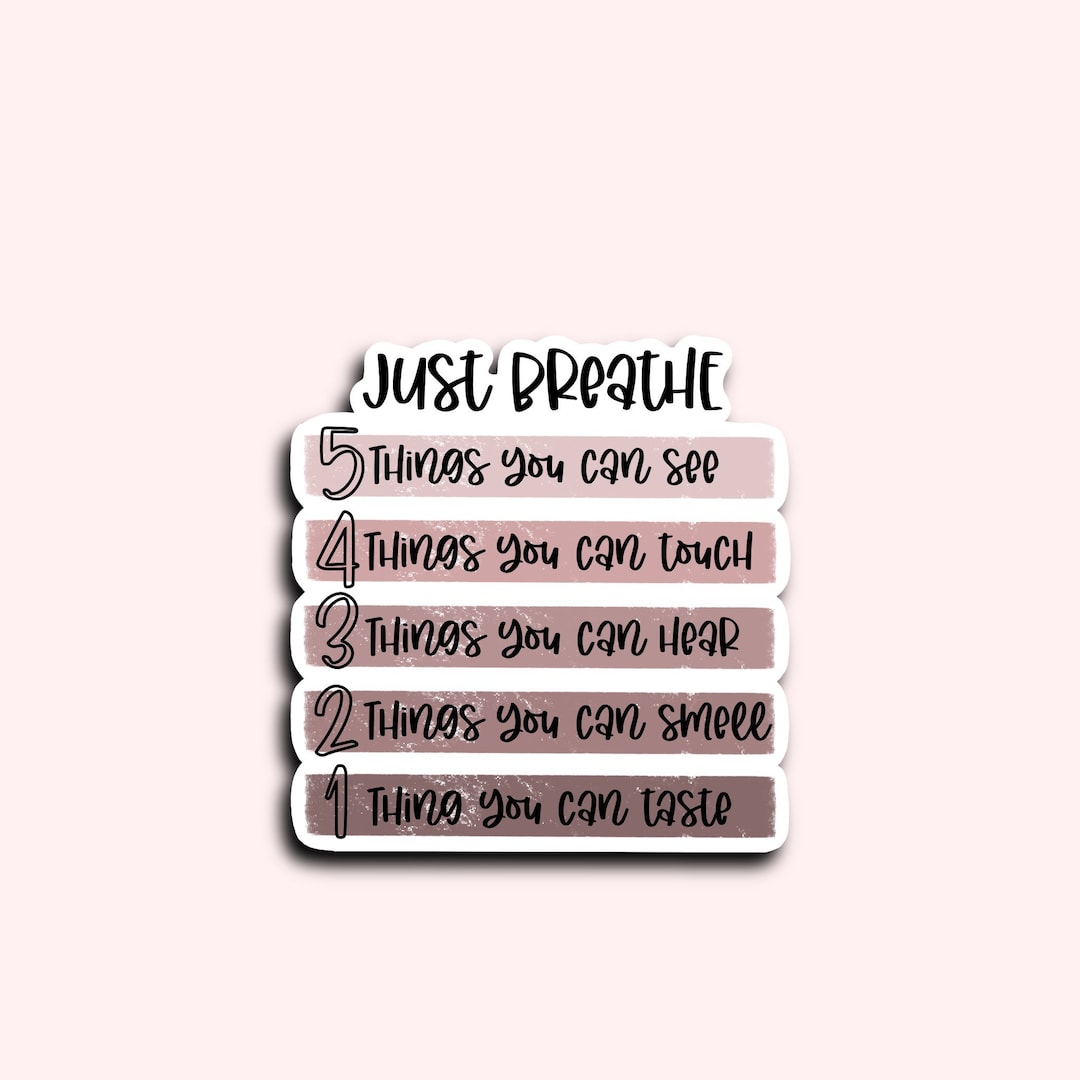 Grounding Technique Sticker, Mental Health Sticker, Therapist Sticker ...