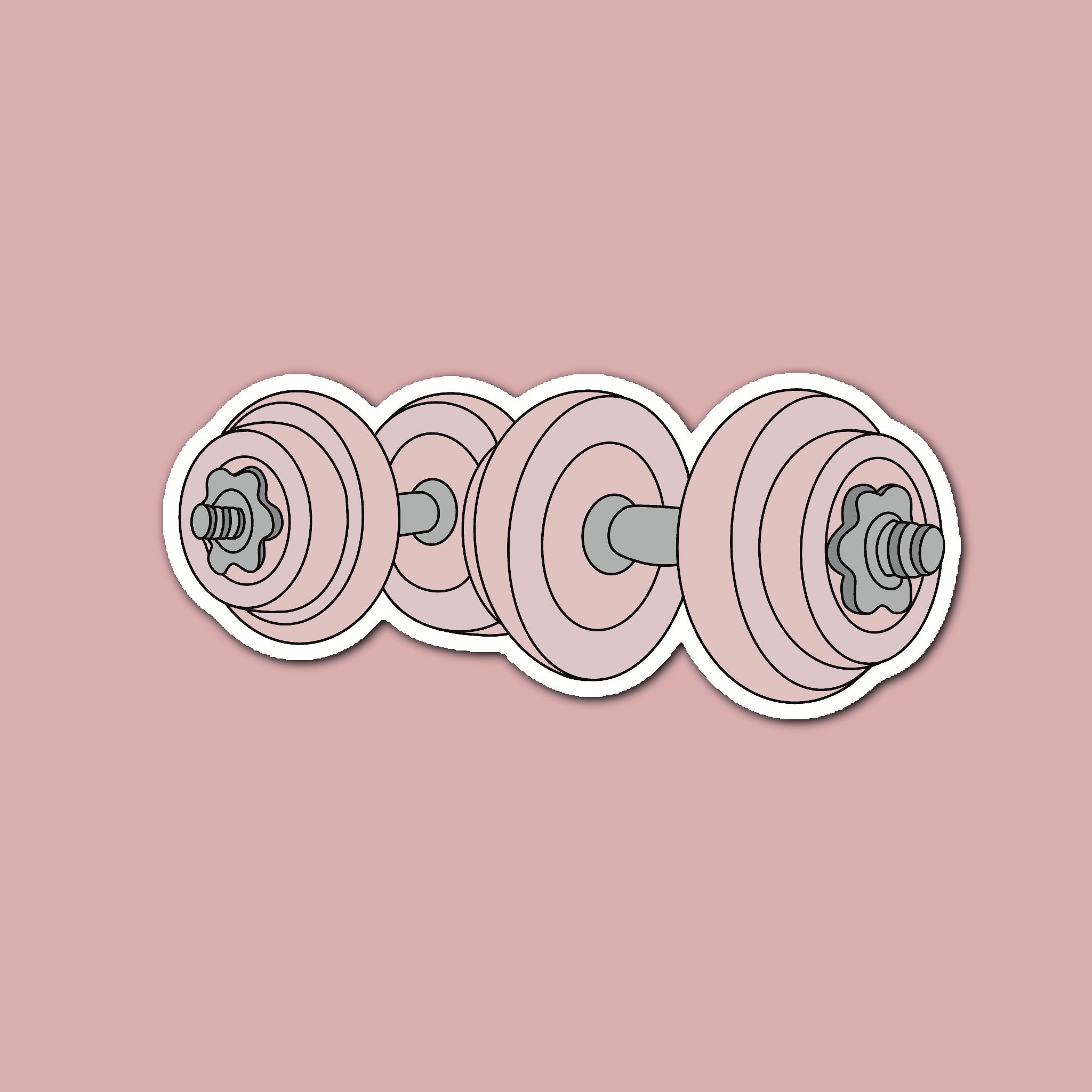 Old Dumbbell Sticker, Powerlifting Sticker, Weightlifting Sticker ...
