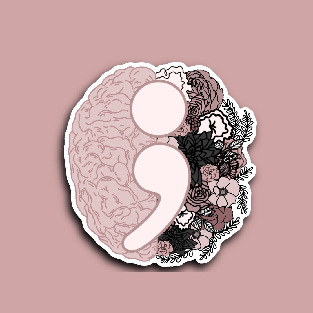 Semicolon Sticker, Mental Health Sticker - Etsy
