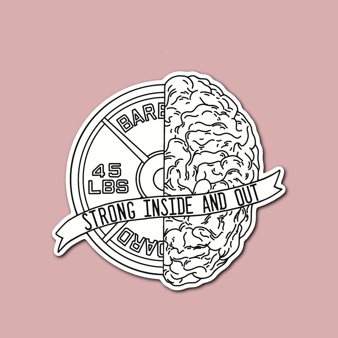 Strong Inside and Out Powerlifting Sticker, Weightlifting Sticker ...