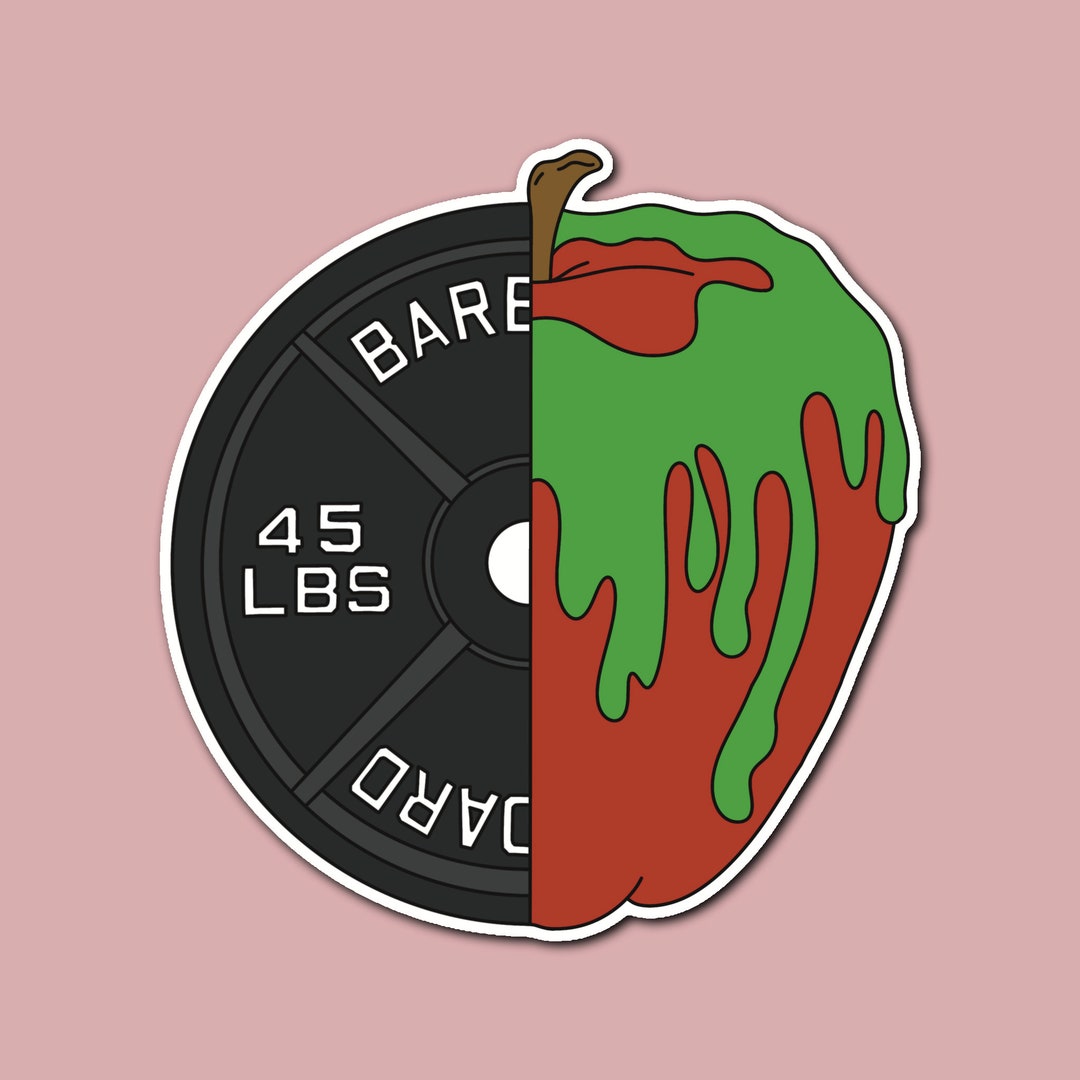 Half Plate Half Candy Apple Sticker, Halloween Powerlifting Sticker ...