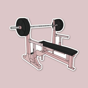 Bench Press Powerlifting Sticker, Gym Sticker, Weightlifting Sticker ...