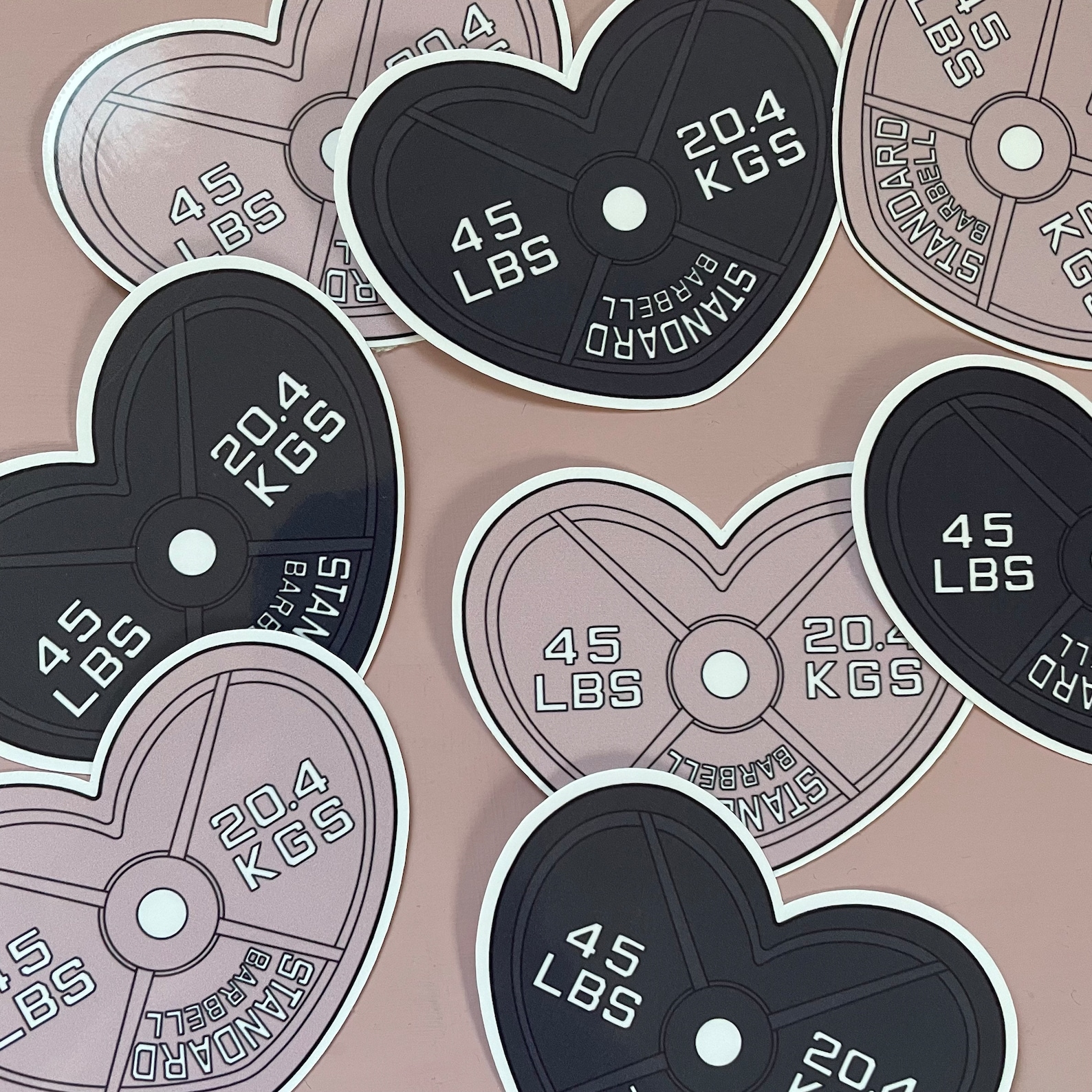 Heart Shaped 45lb Plate Sticker, Powerlifting Sticker, Weightlifting ...