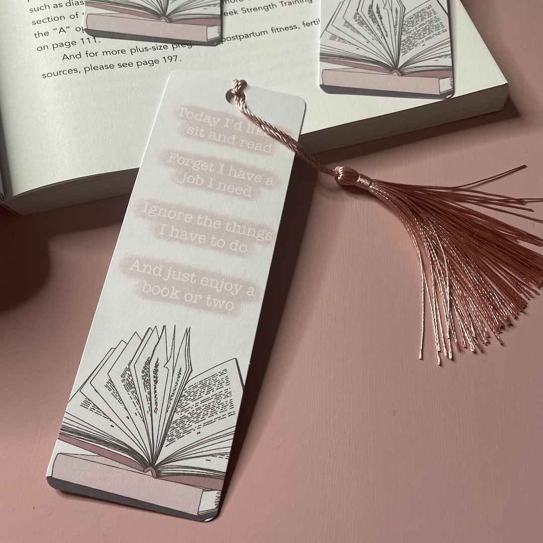 Today I’d Like to Sit and Read Bookmark, Book Lover Gift, Minimalist ...