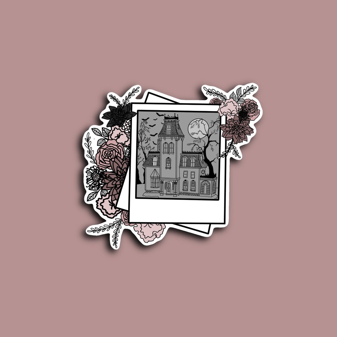 Haunted Polaroid Sticker, Halloween Stickers, Fall Sticker, Floral ...