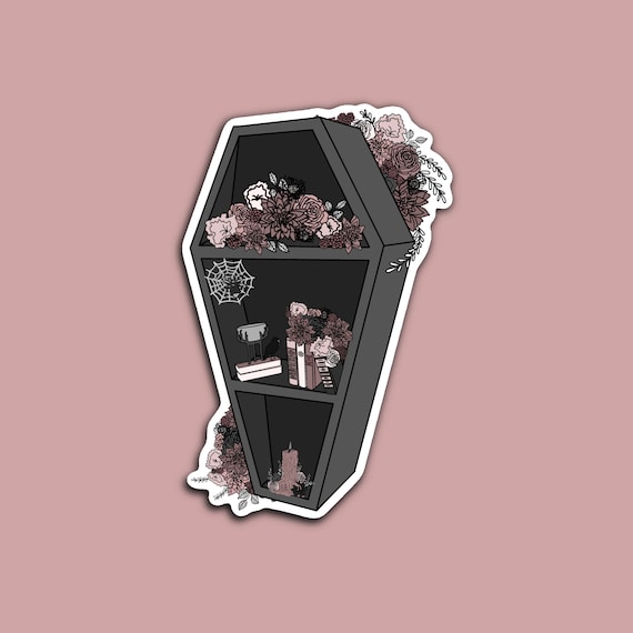 Coffin Bookshelf Sticker Halloween Stickers Fall Sticker - Etsy