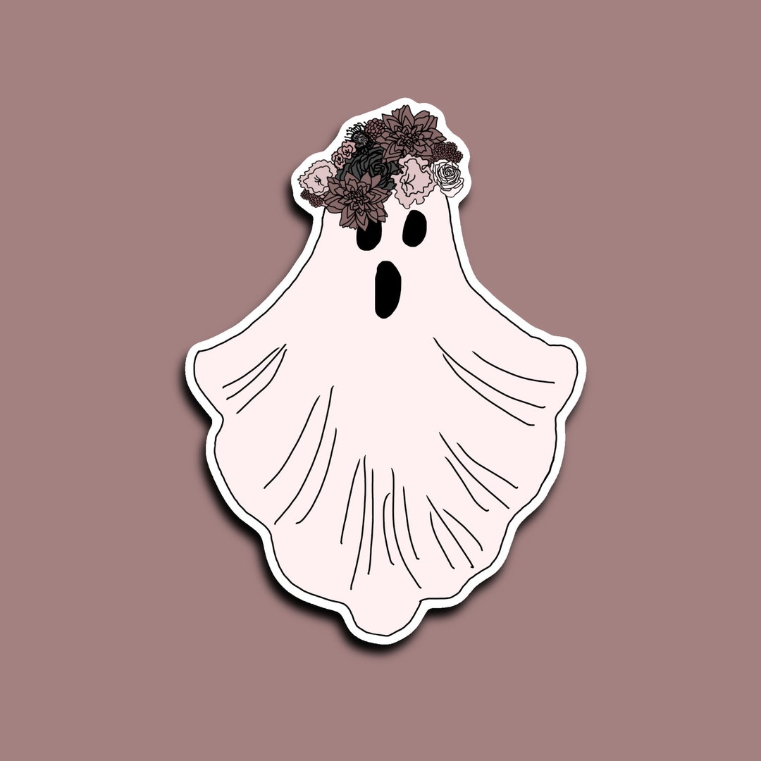 Pink Ghosty Sticker, Halloween Stickers, Fall Sticker, Laptop Sticker ...