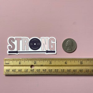 Strong With Barbell Sticker, Powerlifting Sticker, Weightlifting ...