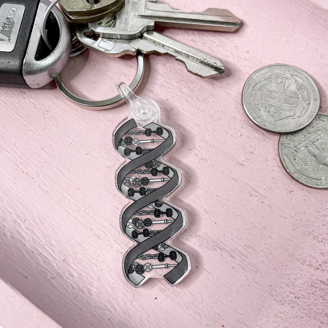 Lifting DNA Acrylic Keychain, Girls Who Powerlift, Gym Bag Keychain ...