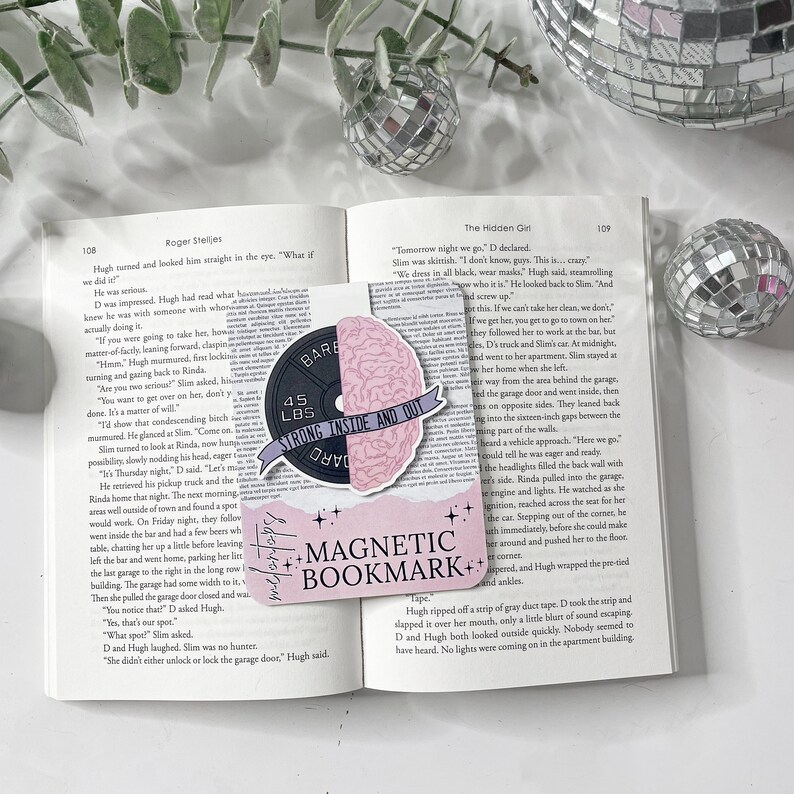 Strong Inside and Out Magnetic Bookmark, Book Lover Gift, Gym Lover ...