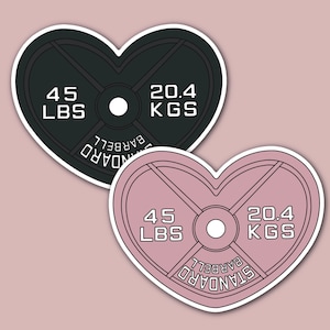 Heart Shaped 45lb Plate Sticker, Powerlifting Sticker, Weightlifting ...
