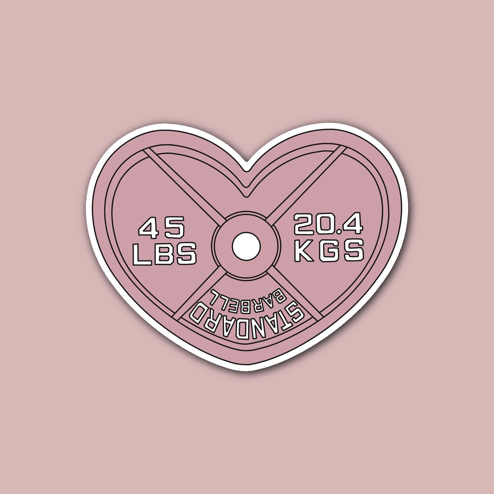 Heart Shaped 45lb Plate Sticker, Powerlifting Sticker, Weightlifting ...
