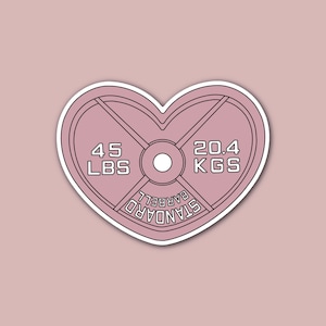 Heart Shaped 45lb Plate Sticker, Powerlifting Sticker, Weightlifting ...