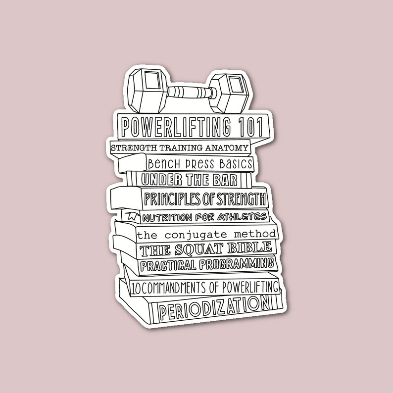 Powerlifting Books Sticker, Powerlifting Sticker, Bookish Sticker ...