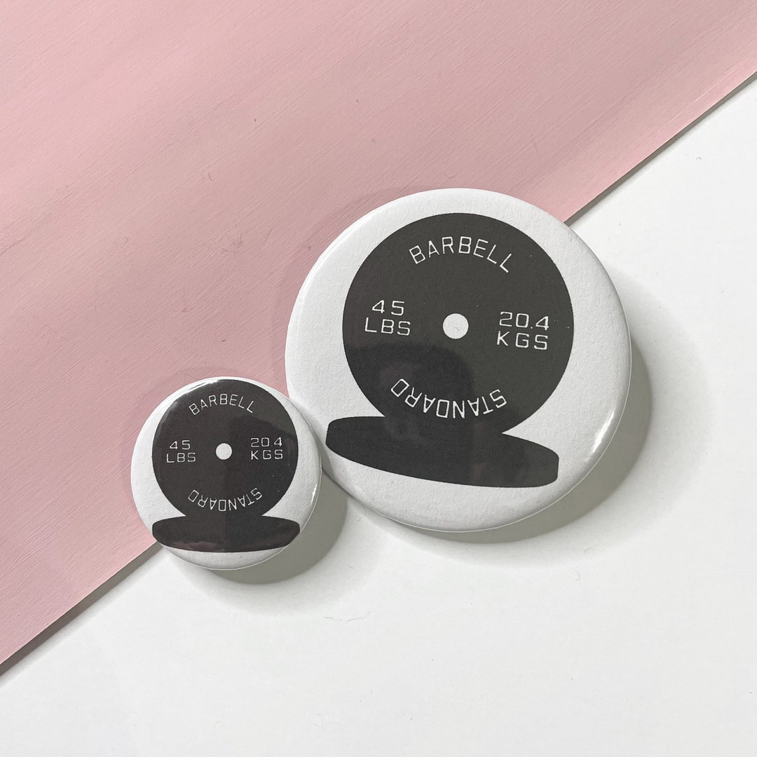 45lb Plate Stack Button, Pin Back Button, Girls Who Powerlift, Gym Bag ...
