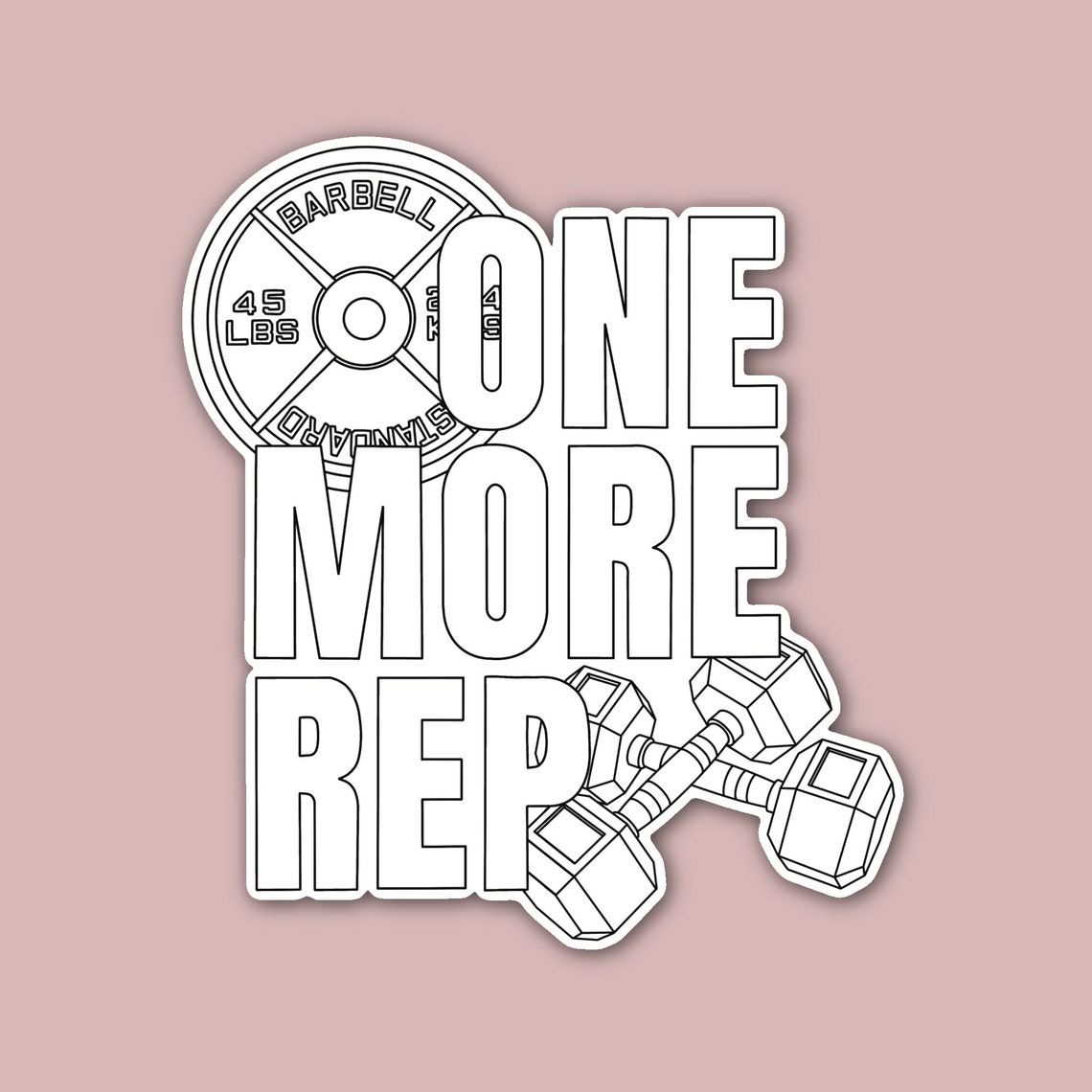 One More Rep Powerlifting Sticker, Weightlifting Sticker, Crossfit ...