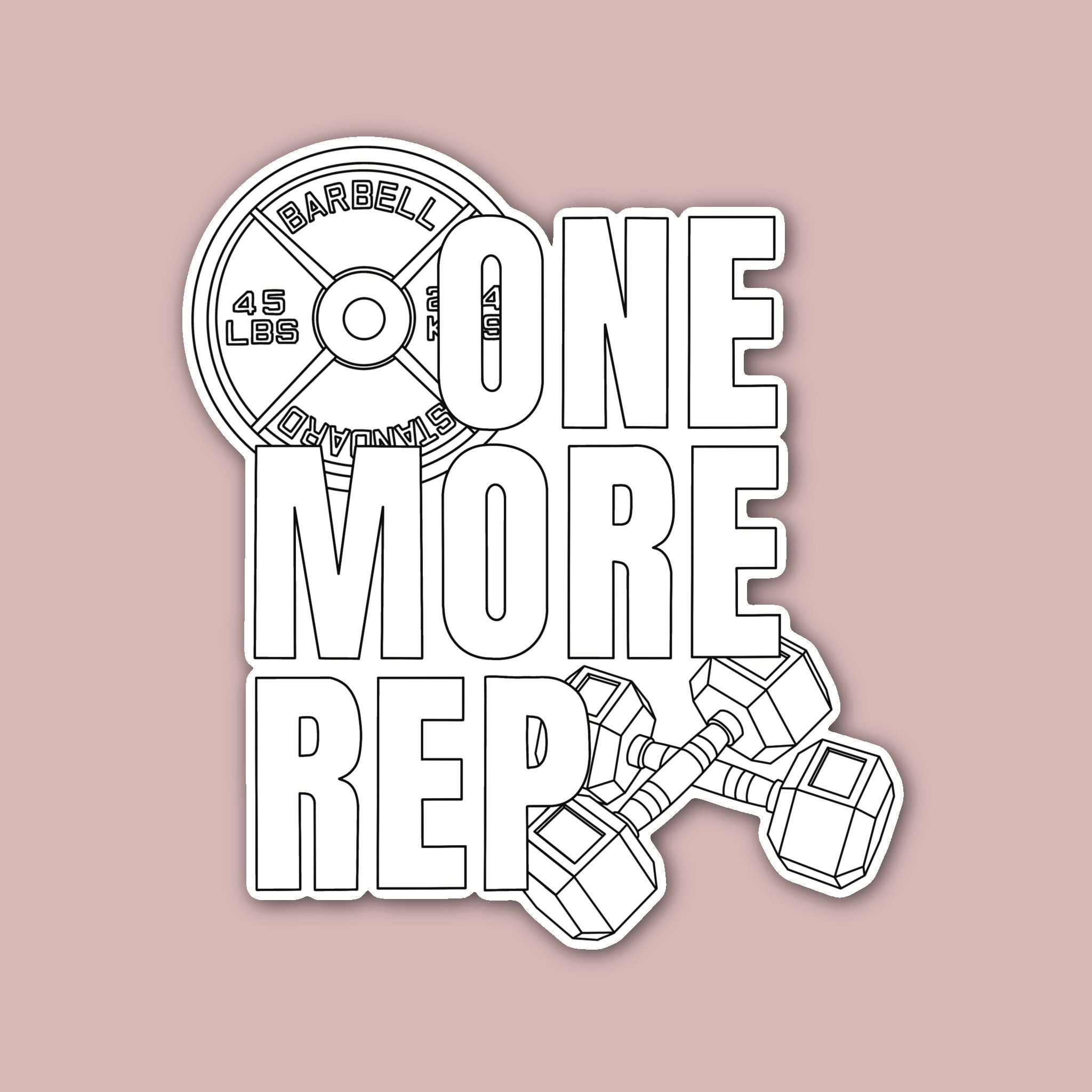 One More Rep Powerlifting Sticker, Weightlifting Sticker, Crossfit ...