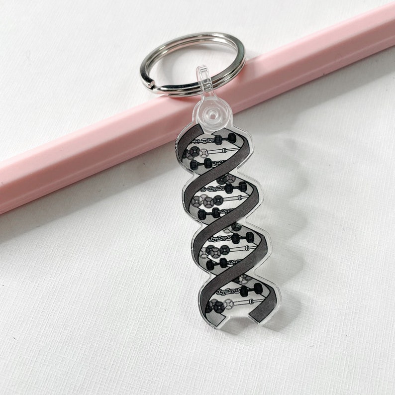 Lifting DNA Acrylic Keychain, Girls Who Powerlift, Gym Bag Keychain ...