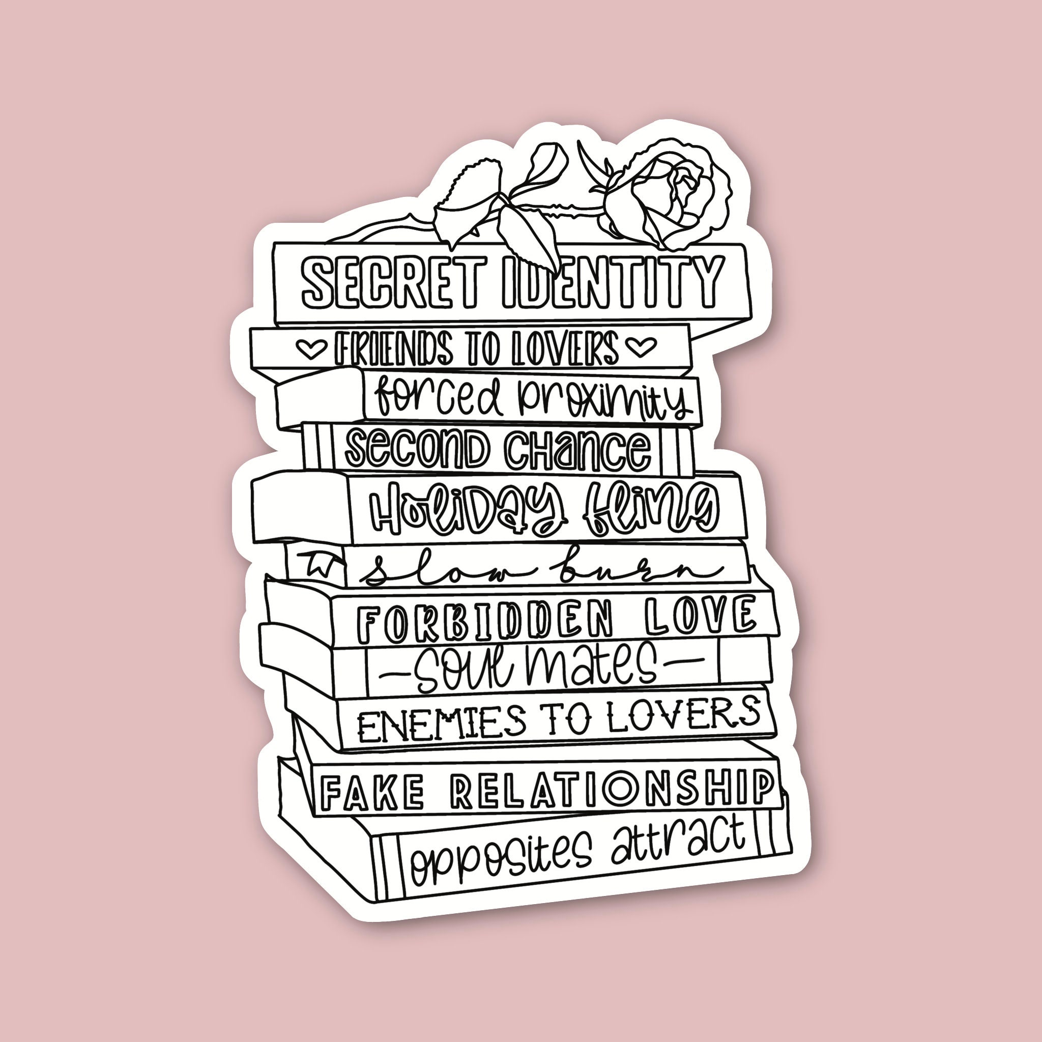 Romance Tropes Sticker, Book Trope Sticker, Book Stack, Librarian ...