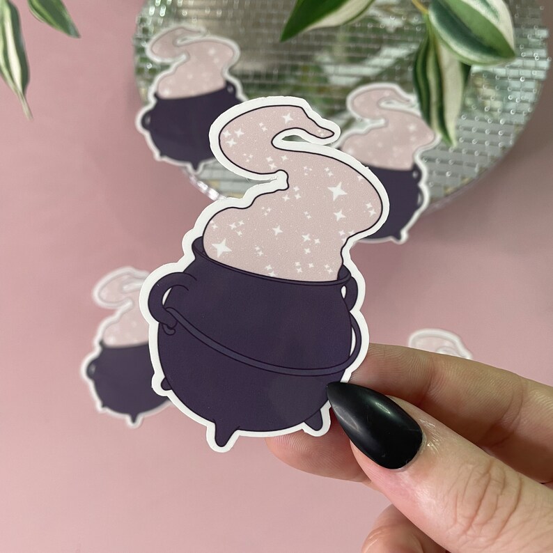 Cauldron Sticker Witch Sticker Pink Halloween Spooky Season - Etsy