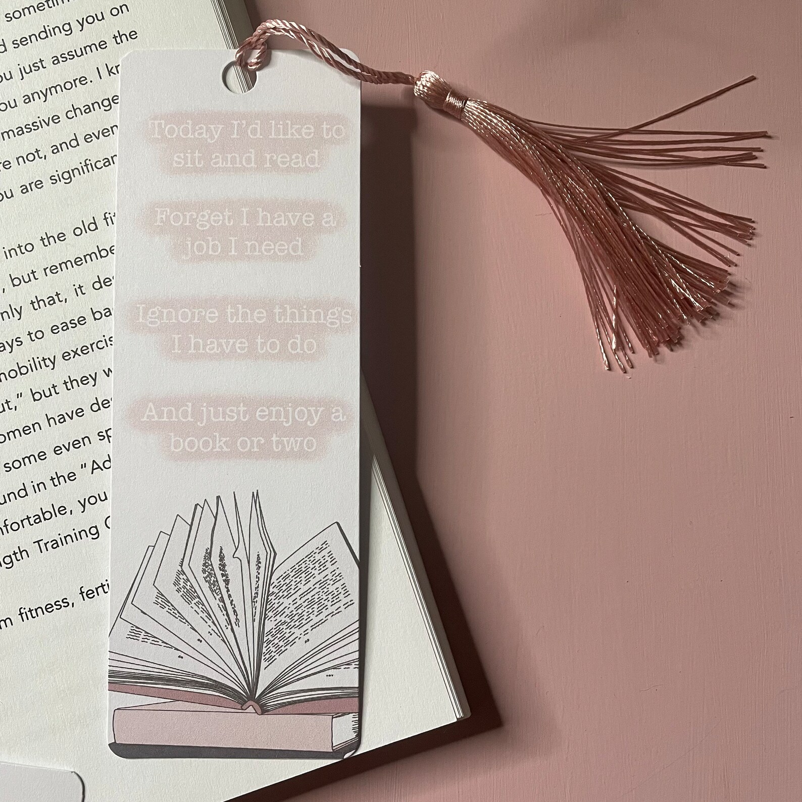 Today I’d Like to Sit and Read Bookmark, Literary Quotes Bookmark, Book ...