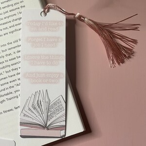 Today I’d Like to Sit and Read Bookmark, Book Lover Gift, Minimalist ...