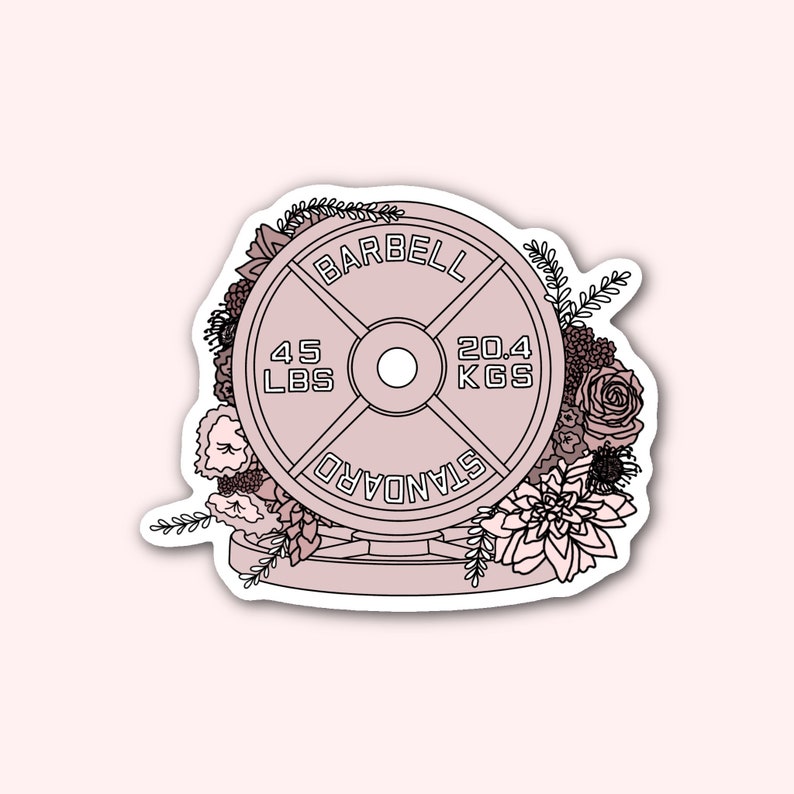 45lb Plate Stack With Flowers Sticker, Powerlifting Sticker ...