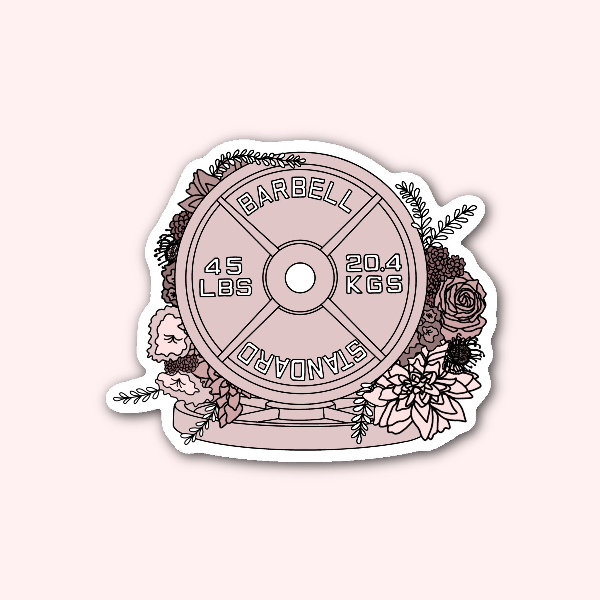 45lb Plate Stack With Flowers Sticker, Powerlifting Sticker ...