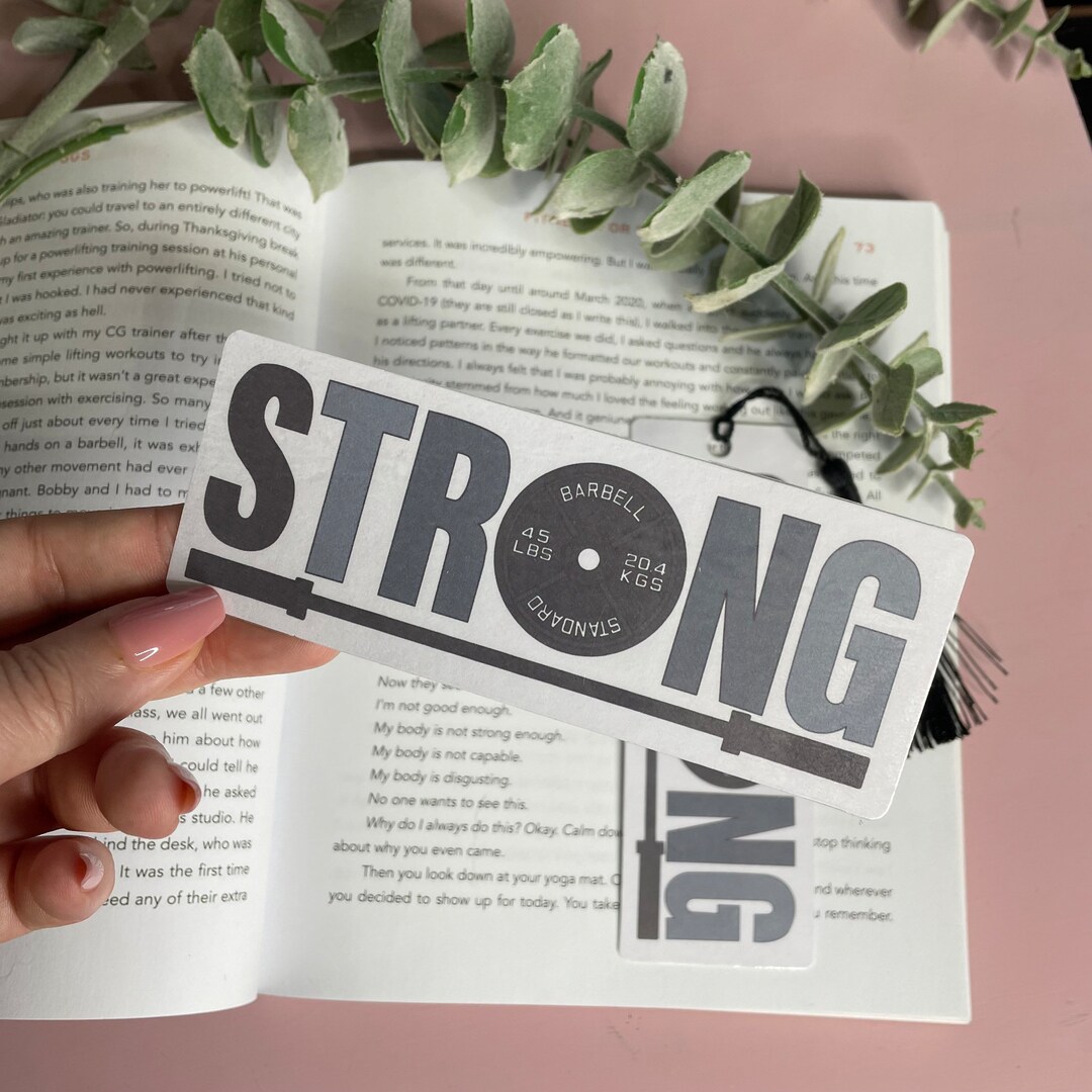 Strong Grey Bookmark With Tassel, Gym Girlie Gift, Gym Gift ...