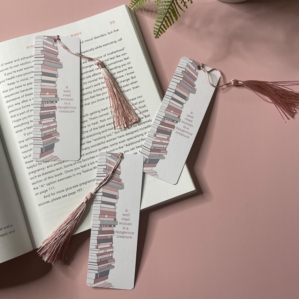 Well Read Woman Bookmark Book Lover Gift Minimalist - Etsy