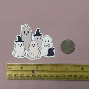 Cute Ghosties With Ghost Kitty Sticker, Witchy Sticker, Pink Ghosts ...