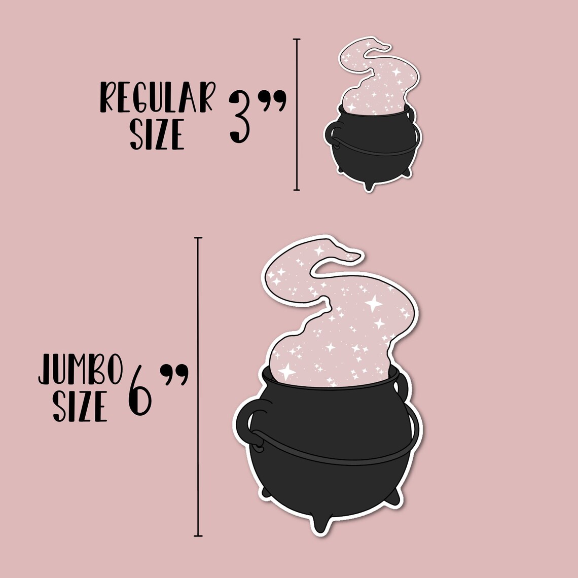 Cauldron Sticker Witch Sticker Pink Halloween Spooky Season - Etsy