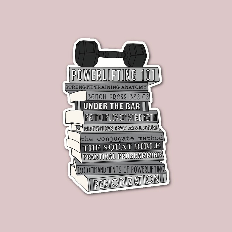 Powerlifting Books Sticker, Powerlifting Sticker, Bookish Sticker ...