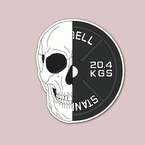 45lb Plate With Skull Sticker, Powerlifting Sticker, Weightlifting ...