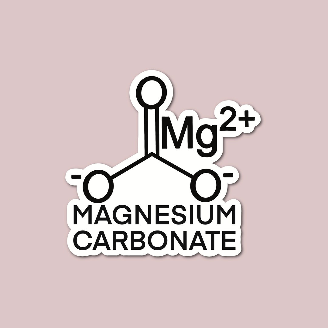 Gym Chalk Molecule Sticker, Magnesium Carbonate Sticker, Powerlifting ...
