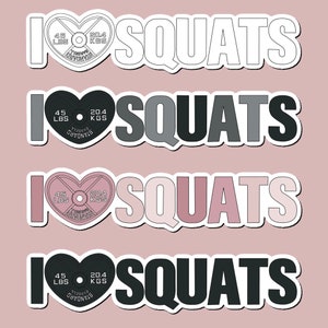 I Heart Squats Sticker, Powerlifting Sticker, Weightlifting Sticker ...