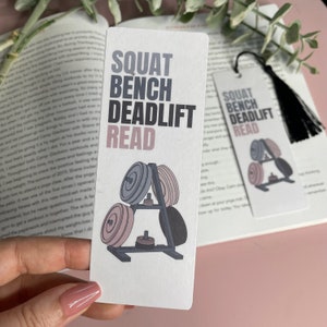 Squat Bench Deadlift Read Bookmark With Tassel, Book Lover Gift, Gym ...
