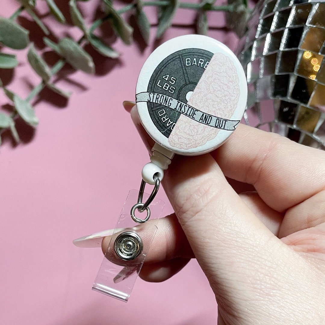 Strong Inside and Out Badge Reel, ID Badge Holder, Girls Who Powerlift ...